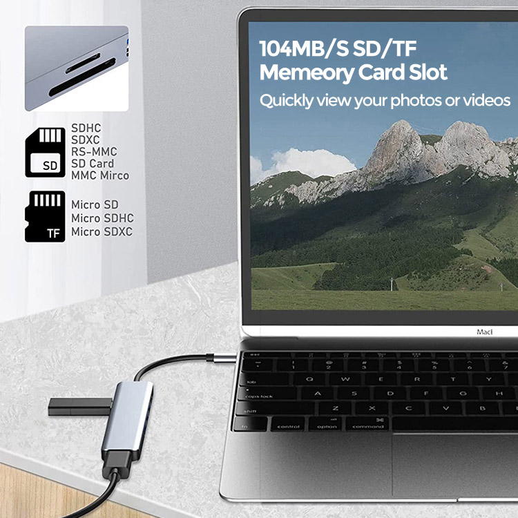 USB C Hub 6 in 1 - Classic USB 3.0 *1 & USB 2.0 *1 & SD *1 & TF *1 ...